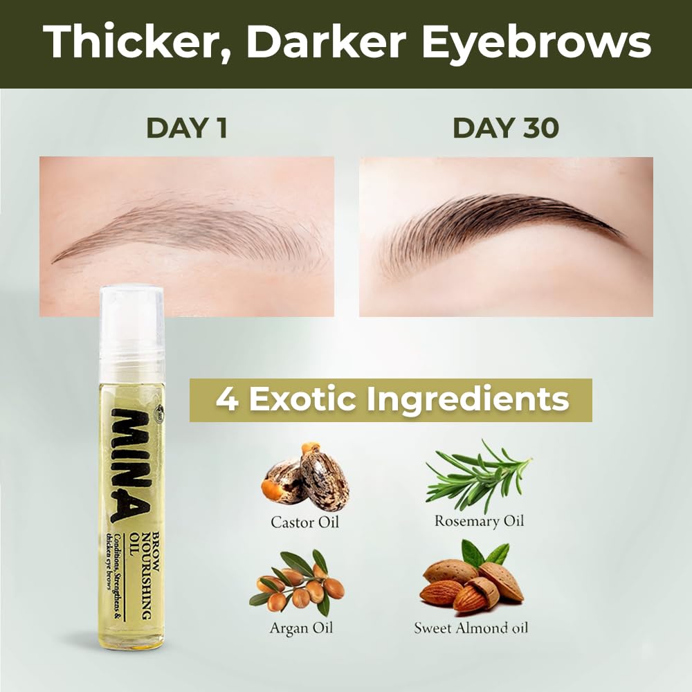 MINA iBrow Nourishing oil Stimulate Growth For Eyebrow, Eye Lashes, Hair, Skin Moisturizer(10 Ml)