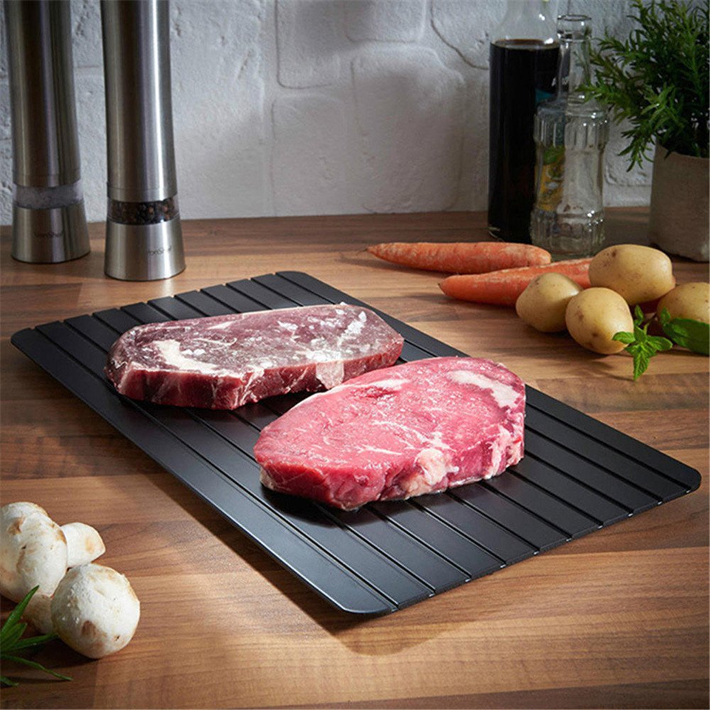 Fast Defrosting Tray for Frozen Food Thawing Plate Defrost Meat/Frozen Food Quickly without Electricity Microwave Hot Water or Any Other Tools