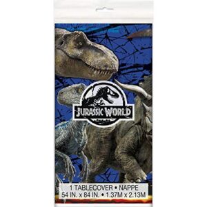 unique jurassic world plastic party tablecloth, 84" x 54"