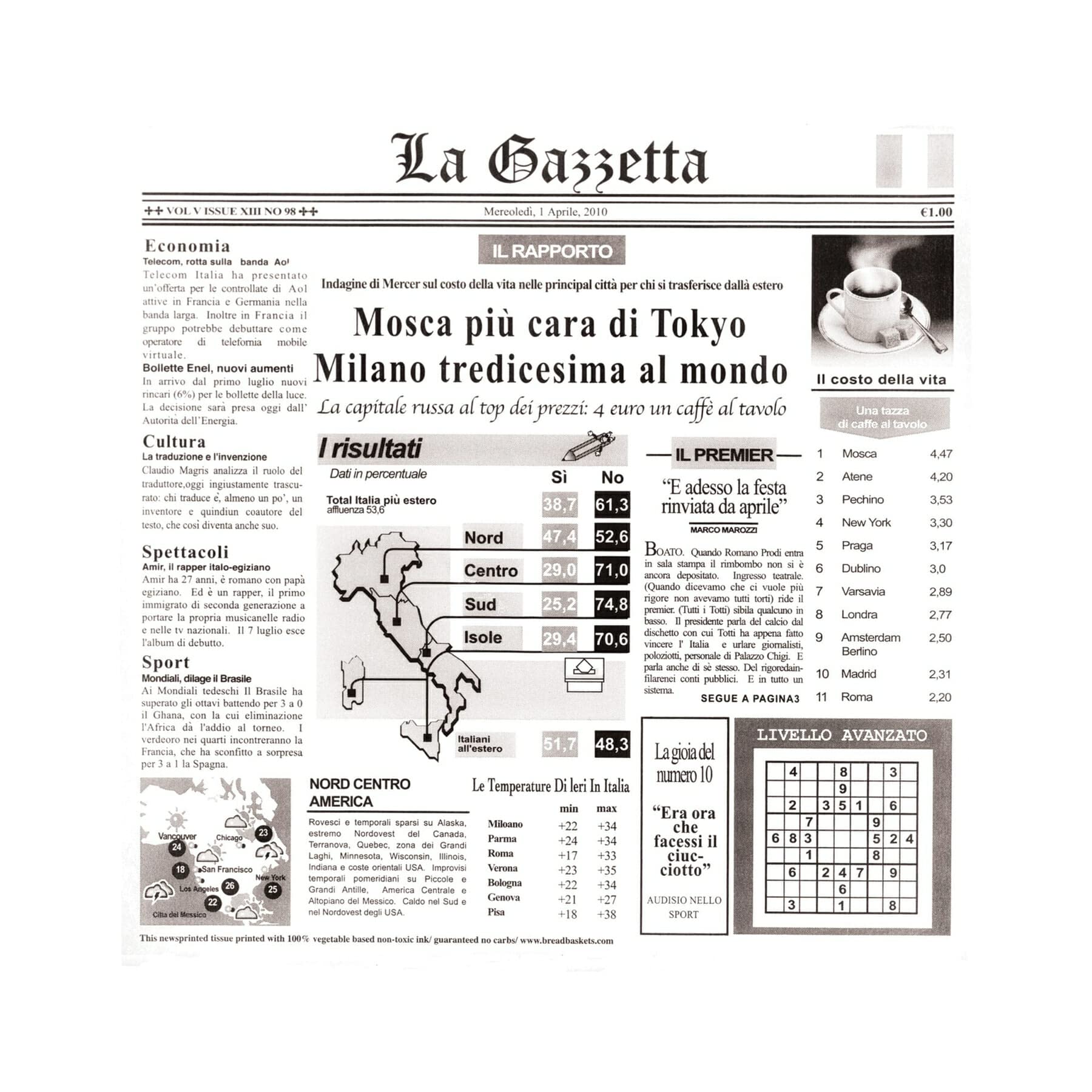 G.E.T. 4-TI1808 12" x 12" White Food-Safe Italian Newsprint Liner (Pack of 1000)