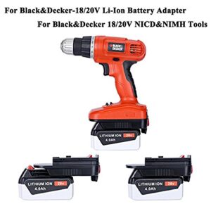 20V Adapter HPA1820 for Black&Decker LBXR2020 18V to 20V Batteries Convertor Adapter for Black Decker 18V NiCad & NiMh Battery ToolsHPB18 HPB18-OPE 244760-00 A1718 FS18FL FSB18 for Porter & S