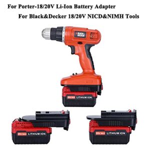 20V Adapter HPA1820 for Black&Decker LBXR2020 18V to 20V Batteries Convertor Adapter for Black Decker 18V NiCad & NiMh Battery ToolsHPB18 HPB18-OPE 244760-00 A1718 FS18FL FSB18 for Porter & S