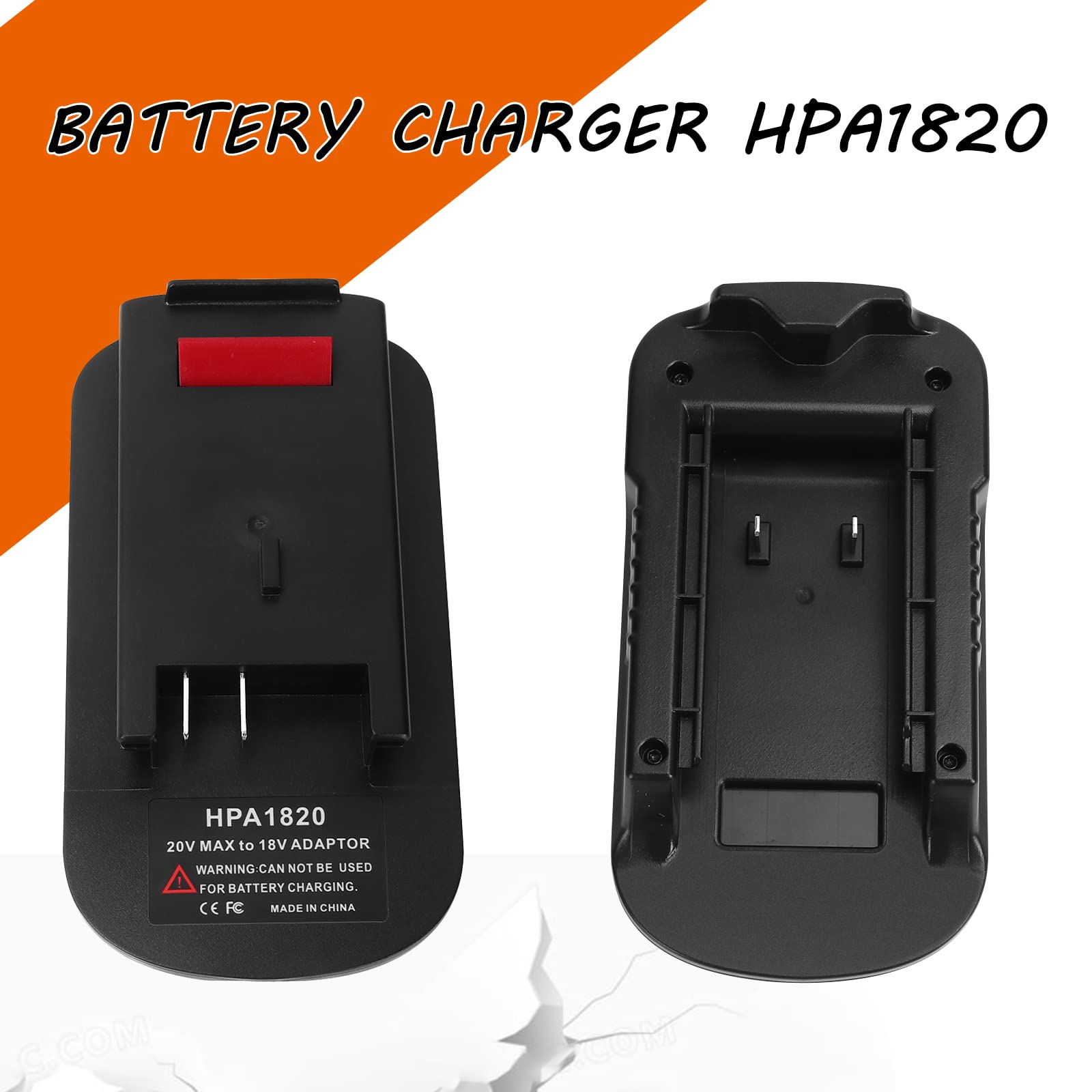 20V Adapter HPA1820 for Black&Decker LBXR2020 18V to 20V Batteries Convertor Adapter for Black Decker 18V NiCad & NiMh Battery ToolsHPB18 HPB18-OPE 244760-00 A1718 FS18FL FSB18 for Porter & S