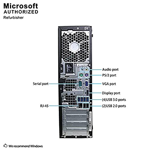 HP Elite 6300 SFF Small Form Factor Business Desktop Computer, Intel Quad-Core i7-3770 up to 3.9Ghz CPU, 16GB RAM, 256GB SSD, DVD, USB 3.0, Windows 10 Professional (Renewed)