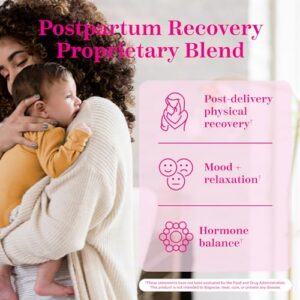 Pink Stork Postpartum Recovery Herbal Tea, Organic Red Raspberry Leaf with Chamomile, Hormone Balance for Women after Labor and Delivery, Strawberry Passion, Caffeine-Free, 15 Sachets