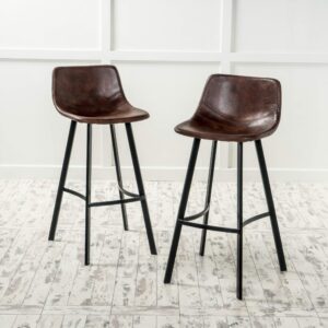 Christopher Knight Home Dax Barstools, 2-Pcs Set, Snake Skin Brown