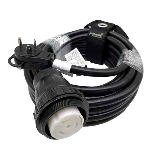 Parkworld RV 30A to Marine Shore Power 50A Extension Cord Adapter TT-30P to SS2-50R (36FT)