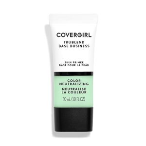 covergirl trublend base business face primer 200 color neutralizing, 1.014 fl oz, primer makeup, face primer, face primer for oily skin, blurs flaws, long lasting, weightless feel