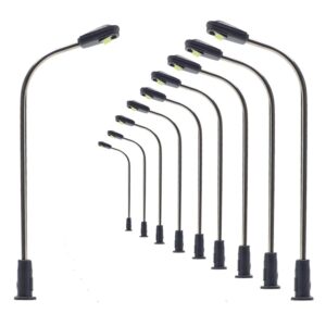 evemodel lqs05wm 10pcs model railway train lamp post 3.6cm or 1.42inch street light warm white n z scale leds new