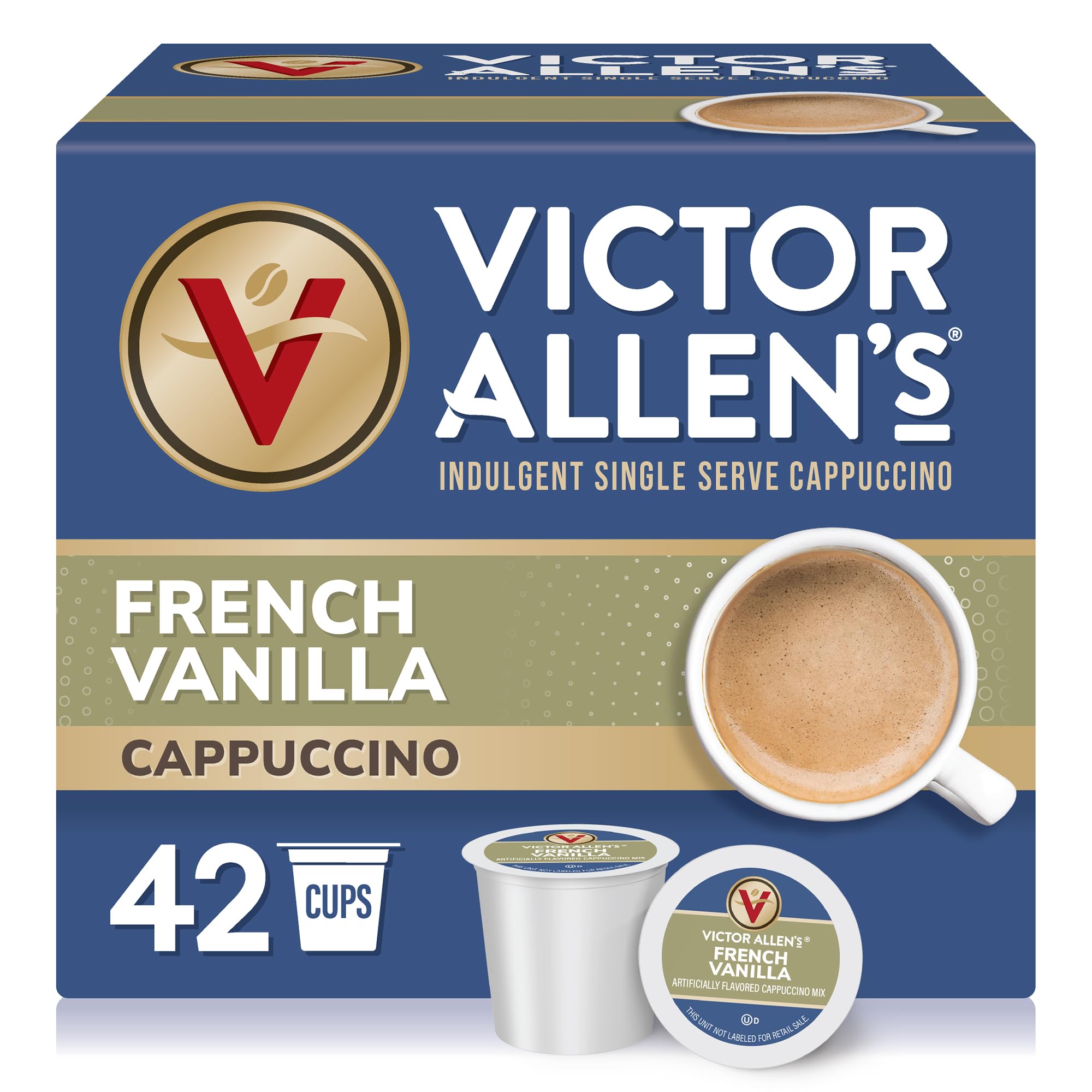 Victor Allen's Coffee French Vanilla Flavored Cappuccino Mix, 42 Count, Single Serve K-Cup Pods for Keurig K-Cup Brewers