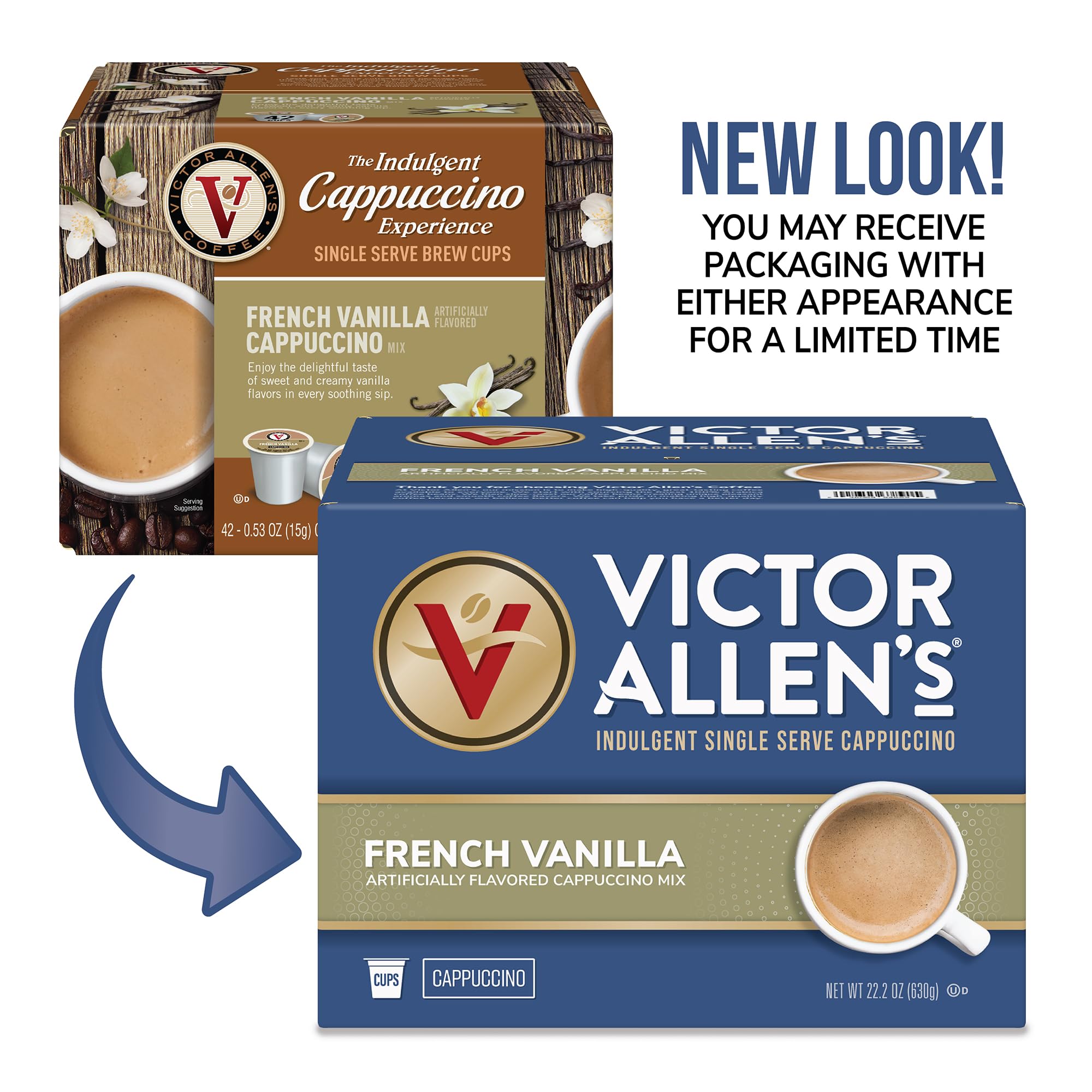 Victor Allen's Coffee French Vanilla Flavored Cappuccino Mix, 42 Count, Single Serve K-Cup Pods for Keurig K-Cup Brewers