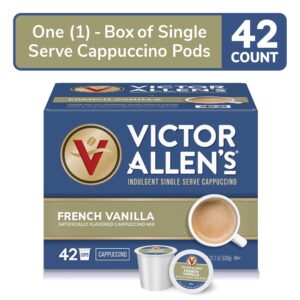 Victor Allen's Coffee French Vanilla Flavored Cappuccino Mix, 42 Count, Single Serve K-Cup Pods for Keurig K-Cup Brewers