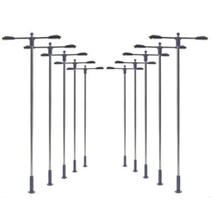 lqs12w 10pcs model railway train lamp post street bright white lights ho oo scale leds new