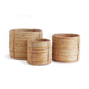 napa home & garden cane rattan mini rd baskets s/3