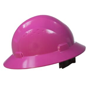 JORESTECH Safety Hard Hat Pink HDPE Full Brim Helmet with 4-Point Adjustable Ratchet Suspension for Work, Home, and General Headwear Protection ANSI Z89.1-14 Compliant HHAT-02