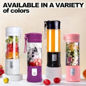 Portable Blender, USB Travel Juice Cup Baby Food Mixing Juicer Machince with Updated 6 Blades with Powerful Motor 4000mAh Rechargeable Battery,13Oz Bottle(black)