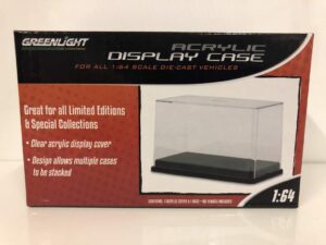 acrylic display show case with plastic base for 1/64 scale model cars by greenlight 55025