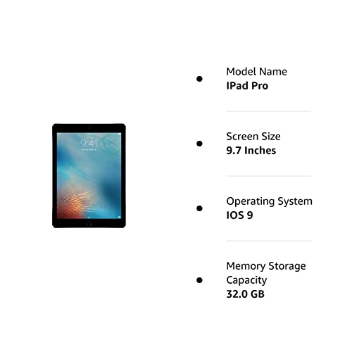 iPad Pro 9.7-inch (32GB, Wi-Fi + Cellular, Space Gray) 2016 Model (Refurbished)