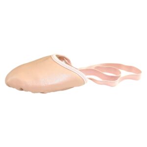 Danzcue Adult Leather Half Sole Ballet Dance Shoes, Tan, S-Adult