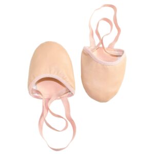 Danzcue Adult Leather Half Sole Ballet Dance Shoes, Tan, S-Adult