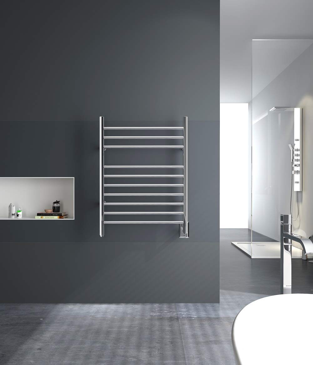 HEATGENE Towel Warmer Wall-Mounted Hardwired Heated Towel Rack Hot Towel Bar Brushed