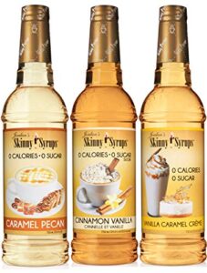 jordan's skinny syrups new favorites collection - caramel pecan, cinnamon vanilla, vanilla caramel creme