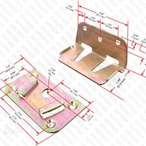 Tech Team Positive Lock Bed Slat, Interlocking Sectional Sofa, and Furniture Connector Kit, for Wood Bed Frames, 4 Sets, Hardware Included