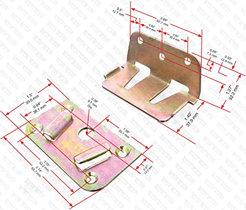 Tech Team Positive Lock Bed Slat, Interlocking Sectional Sofa, and Furniture Connector Kit, for Wood Bed Frames, 4 Sets, Hardware Included