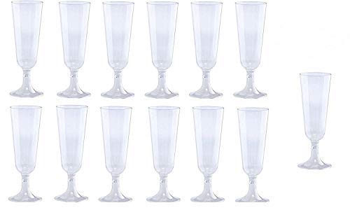 Oojami 70pc Glitter Plastic Classicware Glass Like Champagne Wedding Parties Toasting Flutes Party Cocktail Cups (Clear)