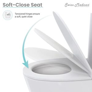 Swiss Madison SM-1T257 Sublime II Compact 24" Length One Piece Toilet Dual Flush 1.1/1.6 GPF with Side Holes, Glossy White