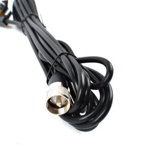 HYS TCJ-N1 3/8" to 3/4" Hole Mount with 13'/About 4m RG-58 Coax Cable NMO to PL259 for All NMO VHF/UHF/CB Radio Antenna