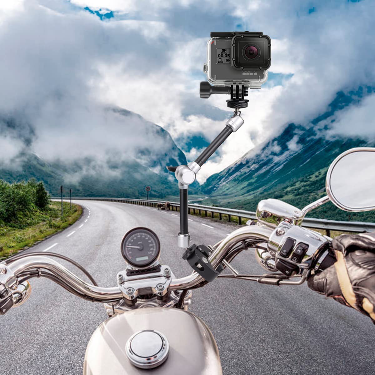 11" Adjustable Magic Arm DSLR Mirrorless Action Camera Camcorder Smartphone LCD Monitor Video Vlog Rig w/ Clamp Holder Mounts fit for GoPro iPhone