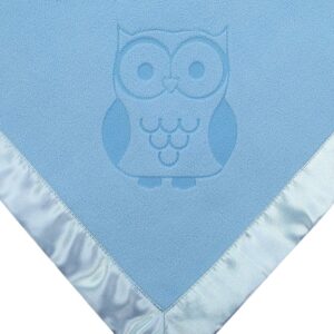 Custom Catch Personalized Owl Baby Blanket Gift for Boy - Infant or Newborn Name (1 Line of Text)