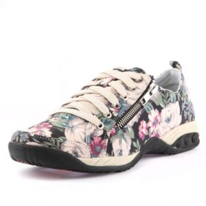 therafit sienna women's side zip sport casual shoefloral / 8