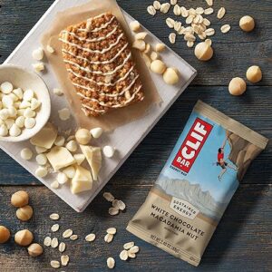 Clif Bar - White Chocolate Macadamia Nut Flavor - Made with Organic Oats - 9g Protein - Non-GMO - Plant Based - Energy Bars - 2.4 oz. (18 Pack)