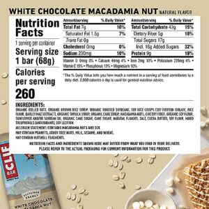 Clif Bar - White Chocolate Macadamia Nut Flavor - Made with Organic Oats - 9g Protein - Non-GMO - Plant Based - Energy Bars - 2.4 oz. (18 Pack)