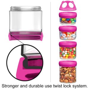 BeneLabel Stackable Food Storage Containers for Formula Travel Container for Storing Milk, Protein Powder, Snacks, Travel Items, BPA Free(Red, 31oz)