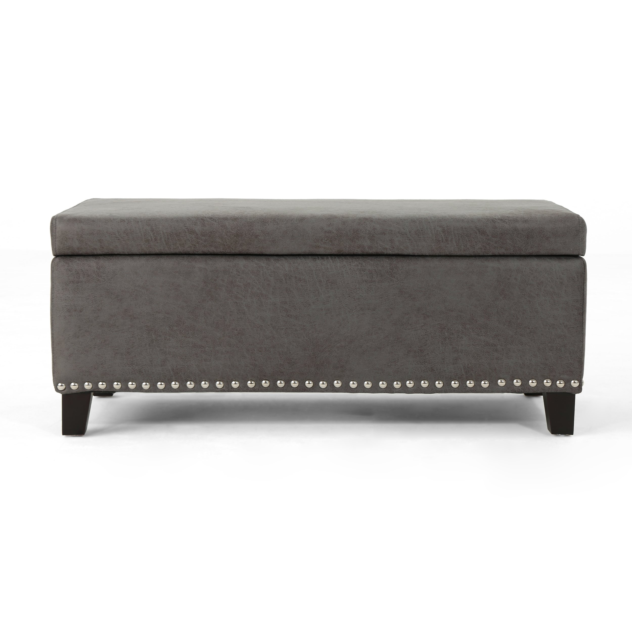 Christopher Knight Home Carl Traditional Microfiber Storage Ottoman, Slate,