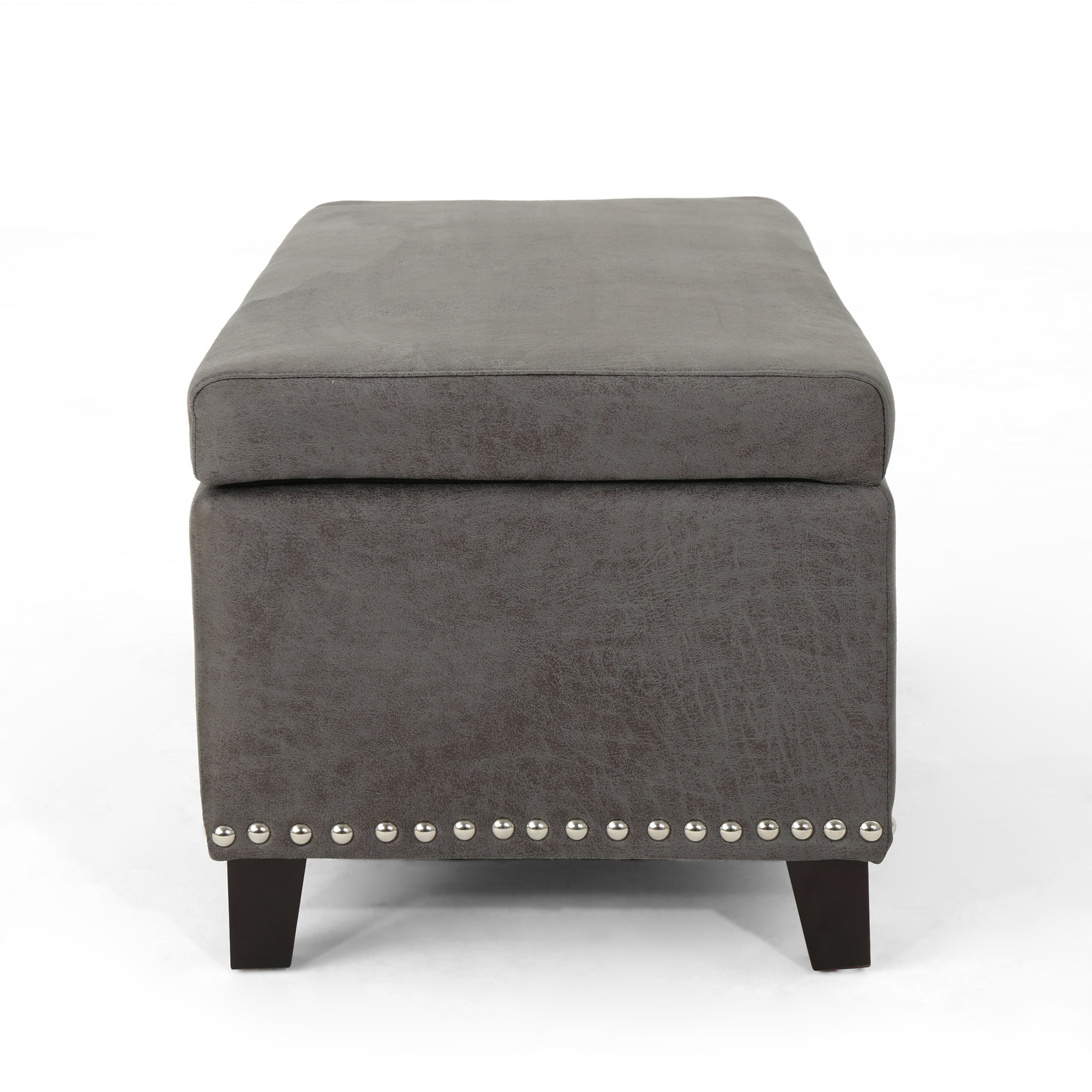 Christopher Knight Home Carl Traditional Microfiber Storage Ottoman, Slate,