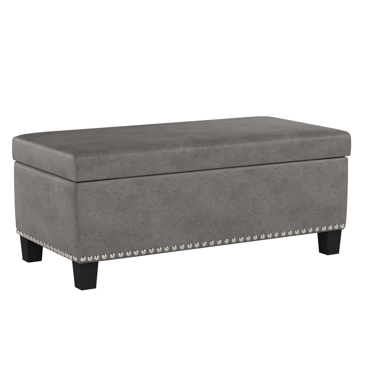 Christopher Knight Home Carl Traditional Microfiber Storage Ottoman, Slate,