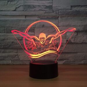 HPBN8 Ltd Creative 3D Swimming Night Light USB Powered Touch Switch Remote Control LED Decor Optical Illusion 3D Lamp 7/16 Colors Changing Children Kids Toy Christmas Xmas Brithday Gift