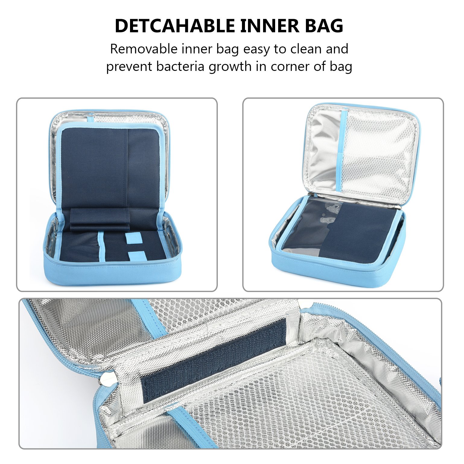 Goldwheat Insulin Cooler Travel case Diabetic Medication Cooler Organizer Medical Insulation Cooling Bag with 4 Ice Packs