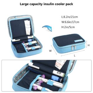 Goldwheat Insulin Cooler Travel case Diabetic Medication Cooler Organizer Medical Insulation Cooling Bag with 4 Ice Packs