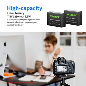 NEEWER 2-Pack LP-E17 Replacement Battery and Dual USB Charger for Canon EOS R8, R10, R50, RP, 77D, 750D, 760D, 800D, 8000D, M6 II, M6, M5, M3, Rebel SL2, SL3, T6i, T6s, T7i, T8i Cameras