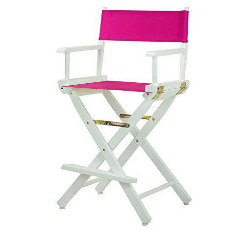 Casual Home 220-01/021-30 Director Chair 24" - Counter Height WhiteFrame/Magenta Canvas