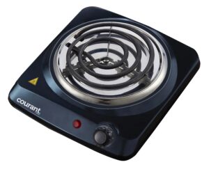 courant electric burner, single buffet countertop hotplate, 1000w portable cooktop, black