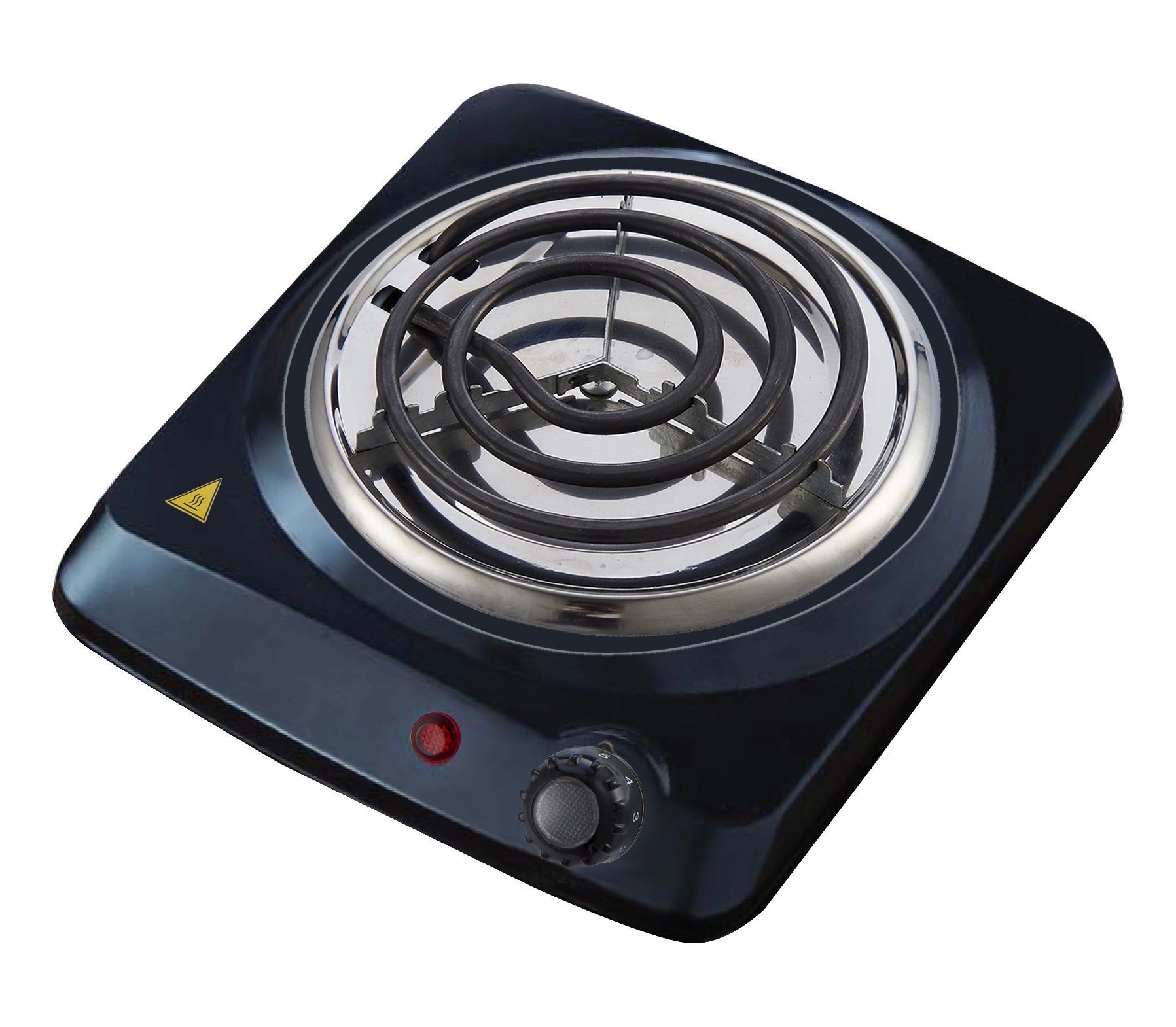 Courant Electric Burner, Single Buffet Countertop Hotplate, 1000W Portable Cooktop, Black