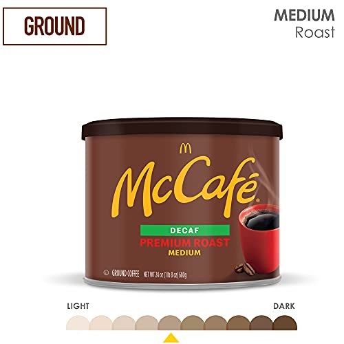 McCafe Premium Roast Decaf, Medium Roast Ground Coffee, 24 oz Canister