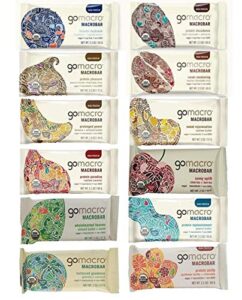 gomacro variety pack, 1 bar each (pack of 12) - 12 flavors including 3 new flavors