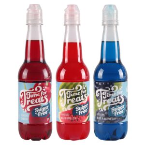 time for treats sugar free cherry, blue raspberry & watermelon snow cone syrup 3 pack, vkp1096